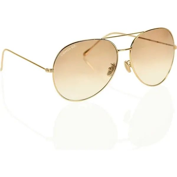 Carmen Sol Tonino Aviator Sunglasses - Gld-brown
