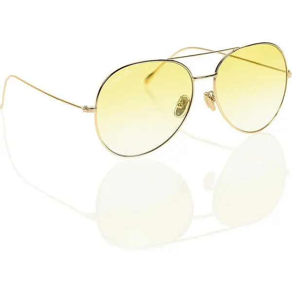 Carmen Sol Tonino Aviator Sunglasses - Gld-yellow Lens