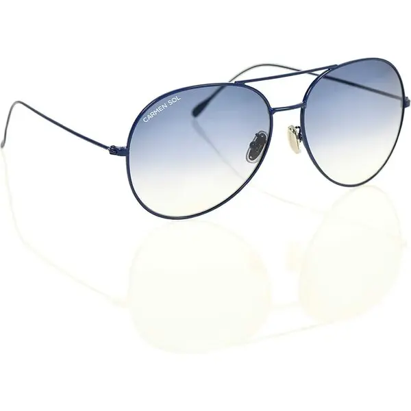 Carmen Sol Tonino Aviator Sunglasses - Navy-navy Lens