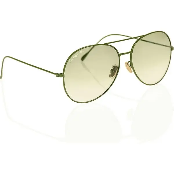 Carmen Sol Tonino Aviator Sunglasses - Olive-olive Lens
