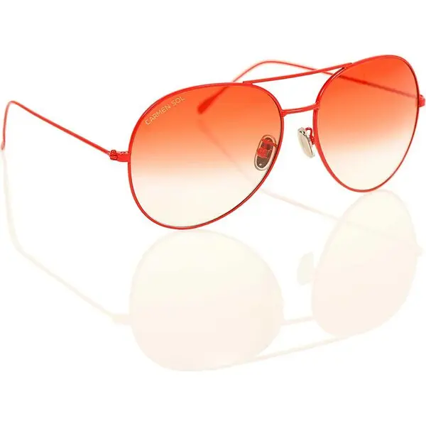 Carmen Sol Tonino Aviator Sunglasses - Red-red Lens