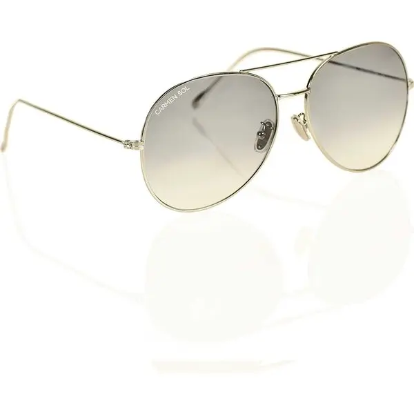 Carmen Sol Tonino Aviator Sunglasses - Slvr-grey Lens