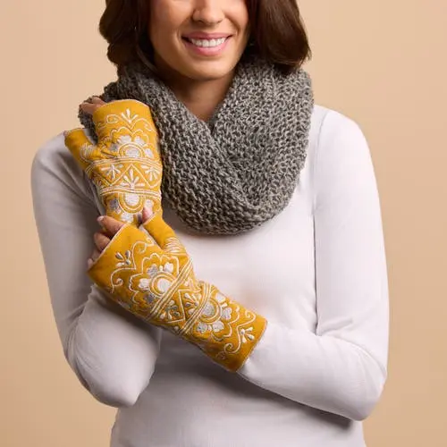FEELGOODZ Lawsone Fingerless Gloves - Marigold