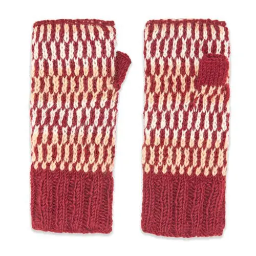 FEELGOODZ Artisan Hand-knit Half Mittens - Cardinal