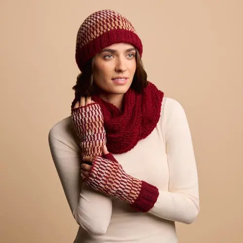 FEELGOODZ Artisan Hand-knit Half Mittens - Cardinal