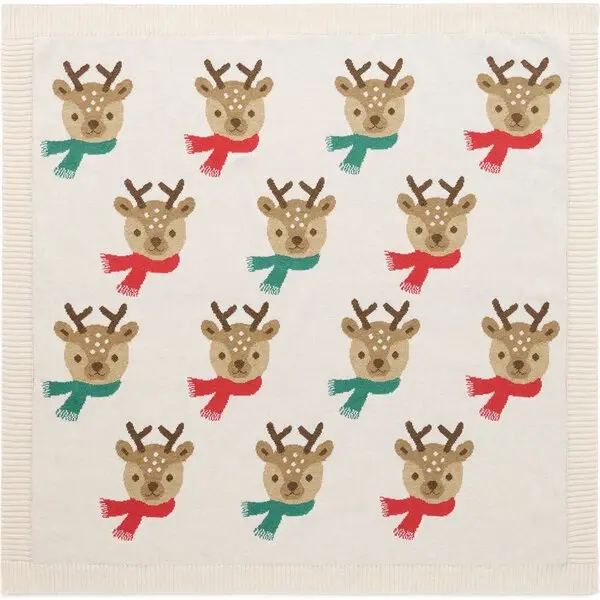 PUREBABY Christmas Jacquard Blanket - Festive Deer Jacquard