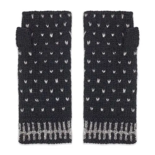 FEELGOODZ Artisan Hand-knit Appalachian Wool Half Mitten - Corvid