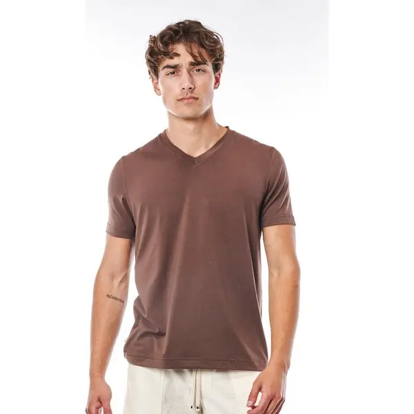 LEISURE LAB Everyday V-neck - Café