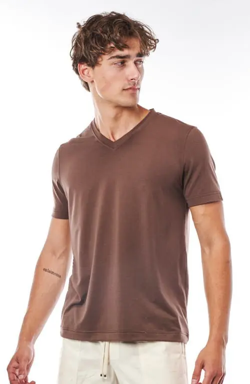 LEISURE LAB Everyday V-neck - Café