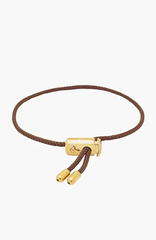NIALAYA Adjustable Bracelet With Gold Plated Stainless Steel Lock - Brown/gold