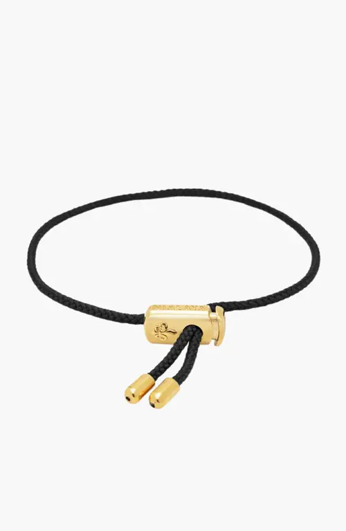 NIALAYA Adjustable String Bracelet With Gold Plated Stainless Steel Lock - Black /gold