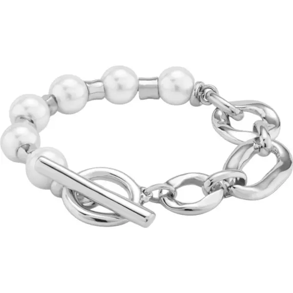 UNODE50 Link And Pearl Bracelet - Silver