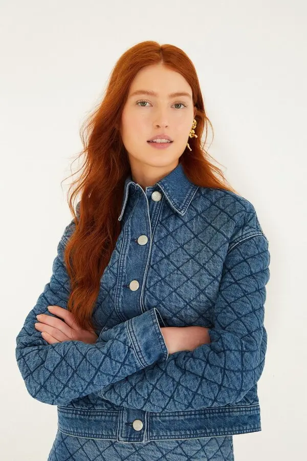 Farm Rio Buttoned Quilted Jacket