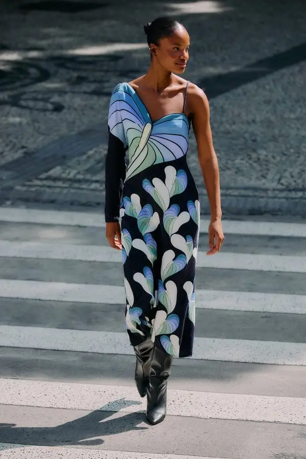 Farm Rio Lovely Anthurium One-shoulder Maxi Dress - Lovely Anthurium Black