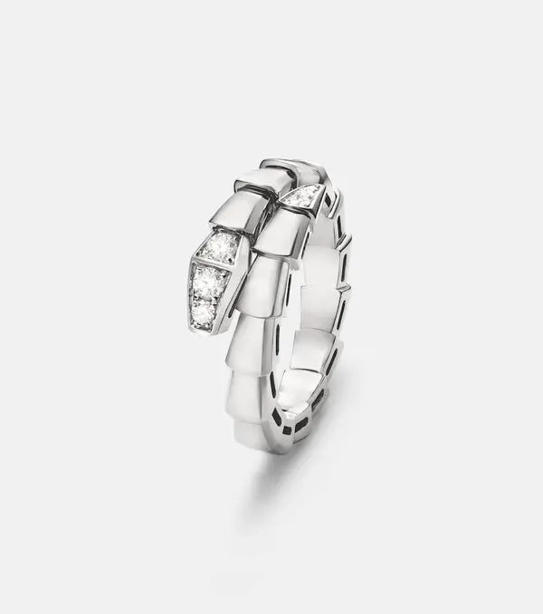BVLGARI Serpenti Viper 18kt White Gold Diamond Ring - Silver