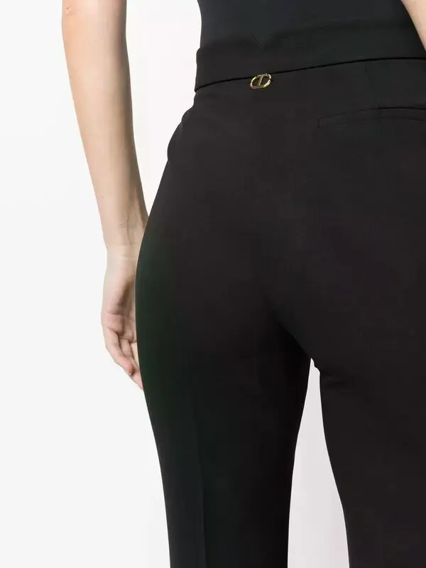TWINSET High-waisted Flared Trousers - Black