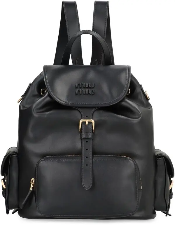 Miu Miu Leather Backpack - Black