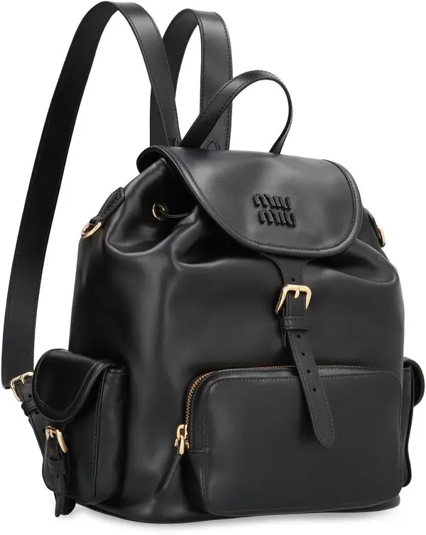 Miu Miu Leather Backpack - Black