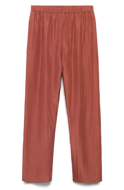 Mango Habotai Silk Pajama Pants - Burnt Orange