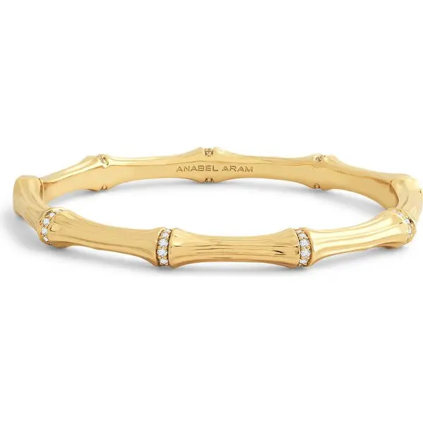 ANABEL ARAM JEWELRY Bamboo Texture Bangle - Gold