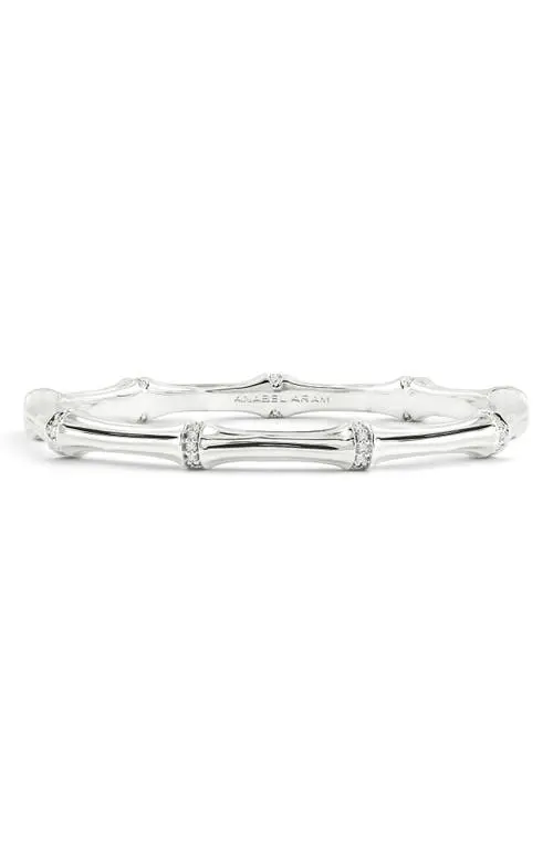 ANABEL ARAM JEWELRY Bamboo Texture Bangle - Silver