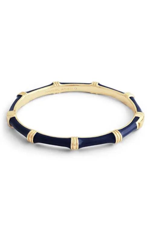 ANABEL ARAM JEWELRY Bamboo Textured Enameled Bangle - Atlantic Navy Blue