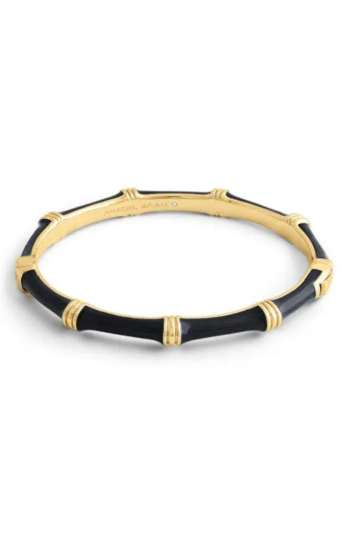 ANABEL ARAM JEWELRY Bamboo Textured Enameled Bangle - Black