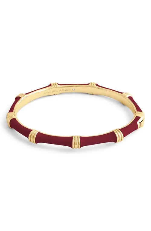 ANABEL ARAM JEWELRY Bamboo Textured Enameled Bangle - Burgundy