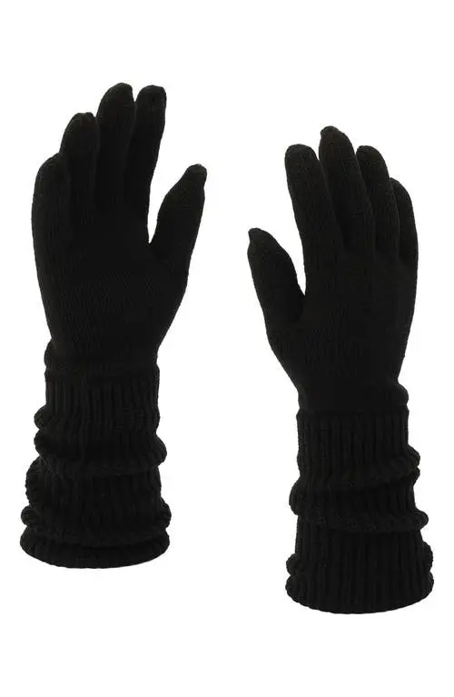 Kate Spade New York Spade Knit Long Gloves - Black