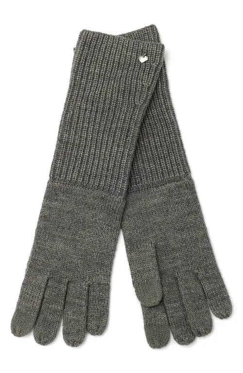 Kate Spade New York Spade Knit Long Gloves - Cinder Grey