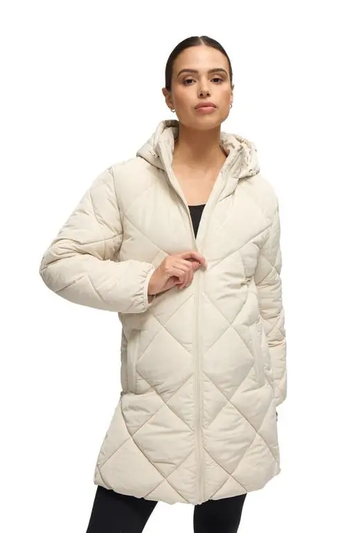 INGRID & ISABEL Longline Puffer With Insert - Stone