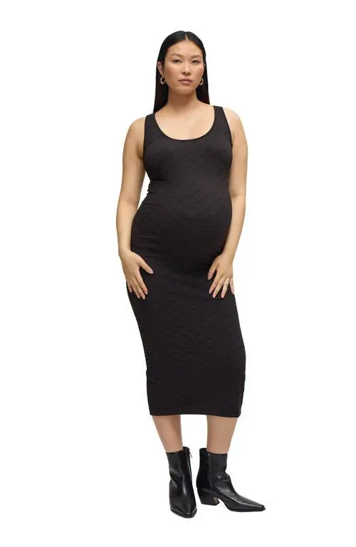 Ingrid & Isabel® Ingrid & Isabel Textured Bodycon Midi Tank Maternity Dress - Black