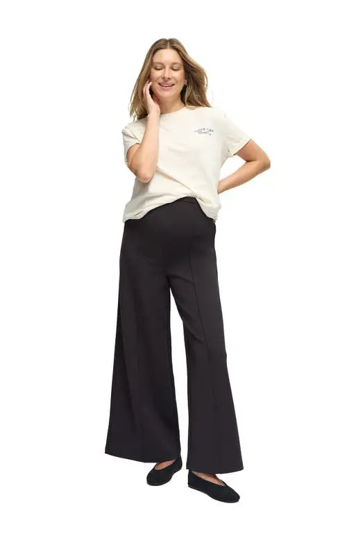 Ingrid & Isabel® Ingrid & Isabel Everywear Maternity Ponte Flare Pant - Black