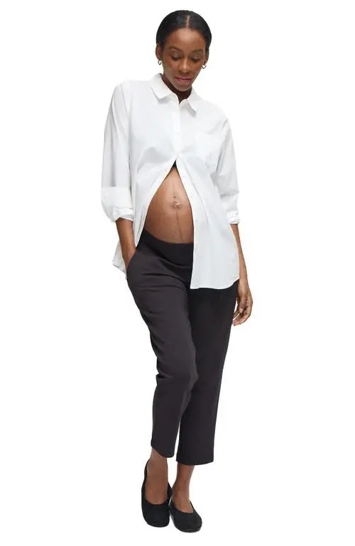 Ingrid & Isabel® Maternity Poplin Button Down - White