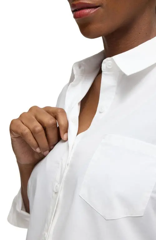 Ingrid & Isabel® Maternity Poplin Button Down - White