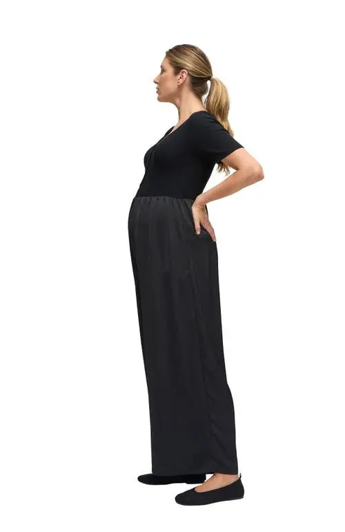 Ingrid & Isabel® Mixed Media Maternity Jumpsuit