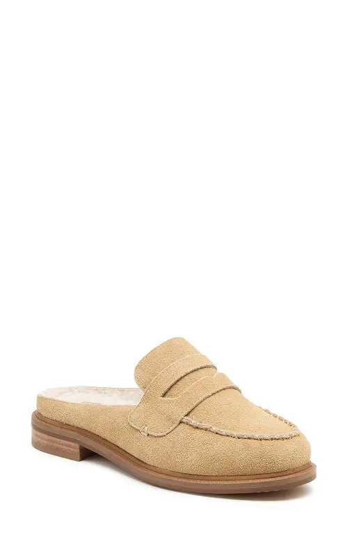 KELSI DAGGER BROOKLYN Lock Faux Shearling Lined Mule - Bison