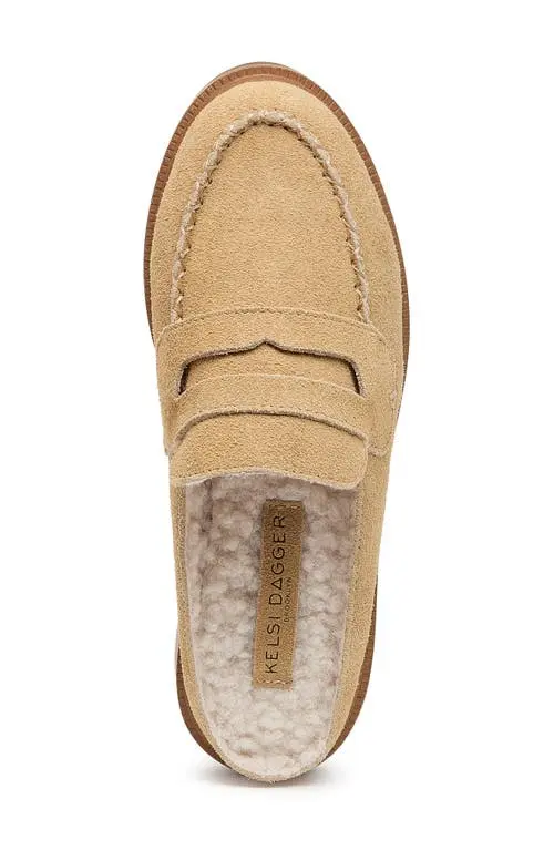 KELSI DAGGER BROOKLYN Lock Faux Shearling Lined Mule - Bison