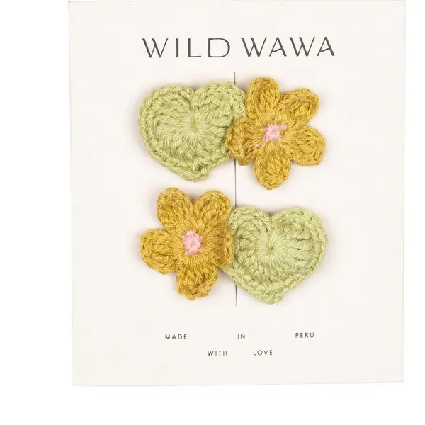 WILD WAWA Crochet Hair Clip Set - Golden Honey