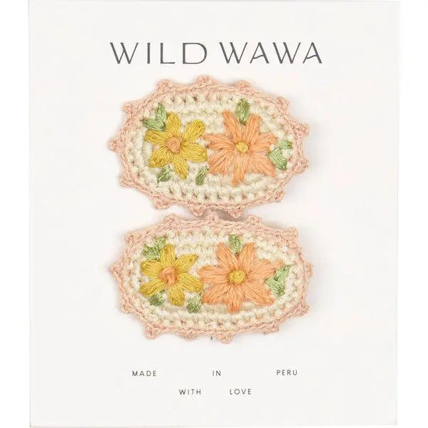 WILD WAWA Crochet Hair Clip Set - Mauve Meadow