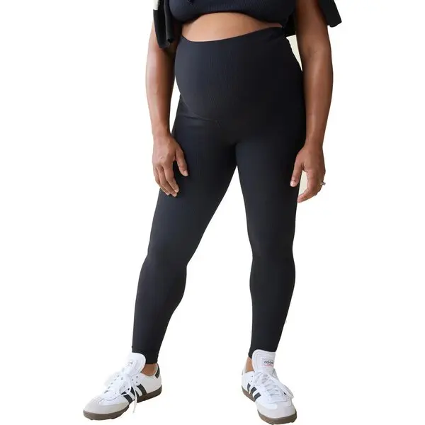 Ingrid & Isabel® Ribbed Maternity Leggings - Black