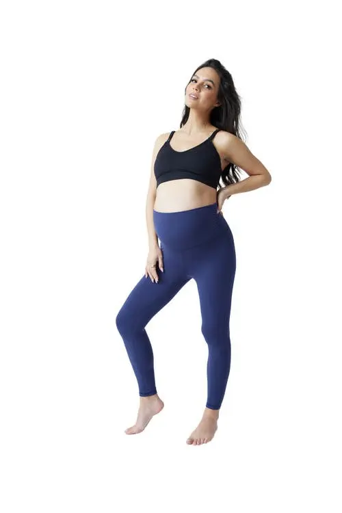 INGRID & ISABEL Maternity And Postpartum Active Workout Leggings 2-pack Bundle - Black/navy