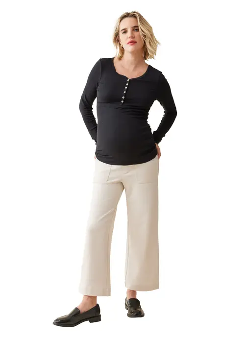 Ingrid & Isabel® Ankle Maternity Pant - Stone