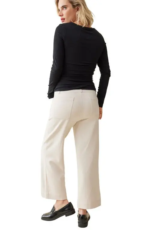 Ingrid & Isabel® Maternity Crop Wide Leg Pants - Stone