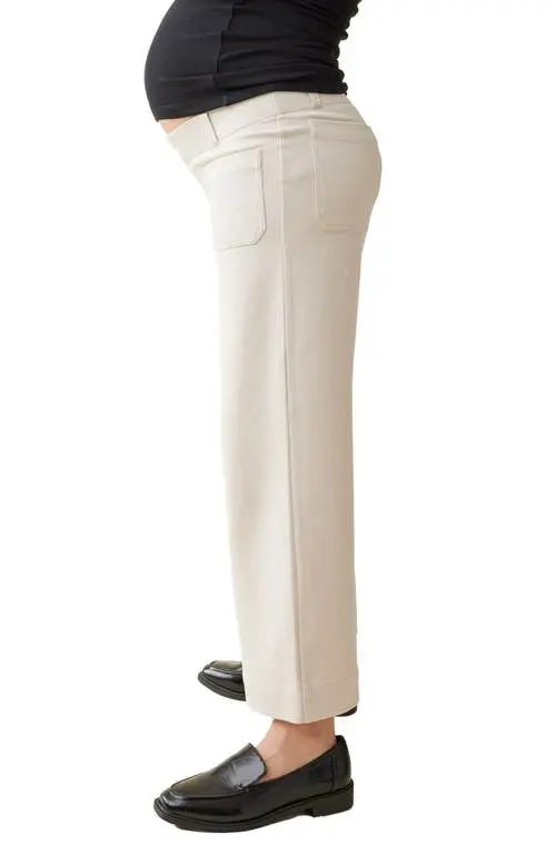 Ingrid & Isabel® Maternity Crop Wide Leg Pants - Stone