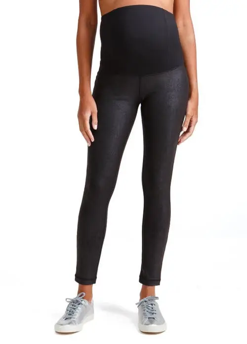INGRID & ISABEL Faux Leather Maternity Leggings - Black