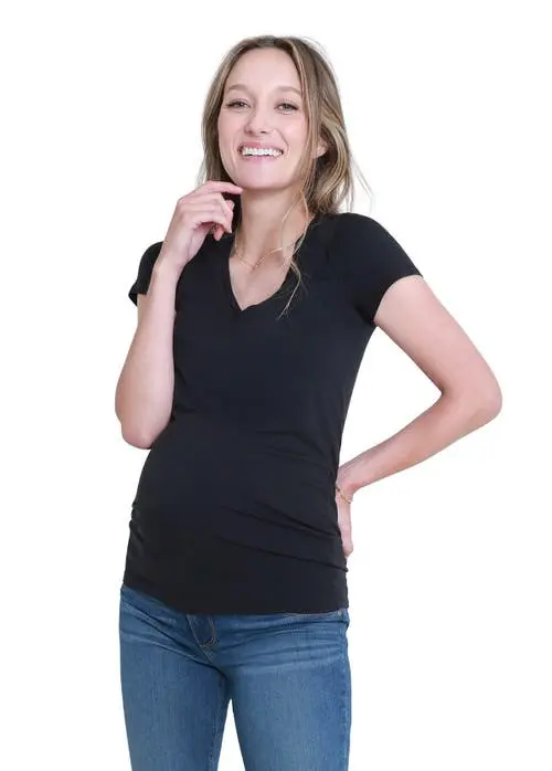 INGRID & ISABEL Maternity Short Sleeve V-neck T-shirt
