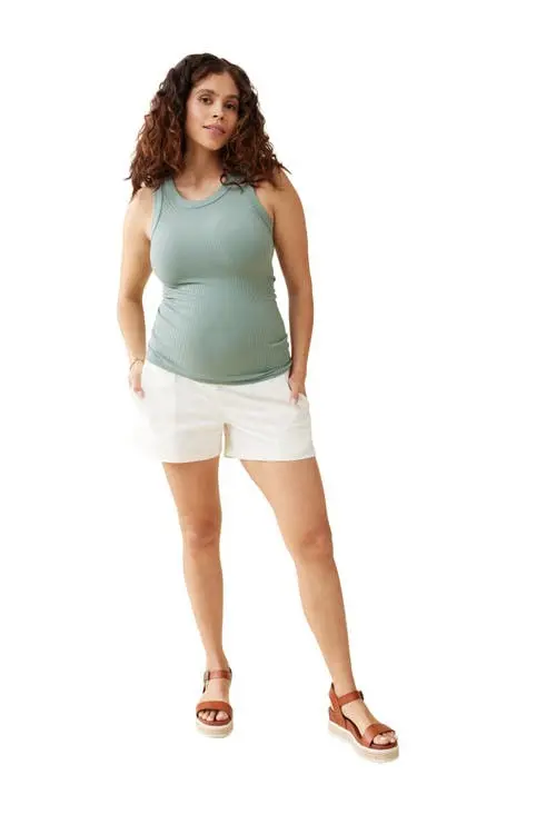 INGRID & ISABEL Seamless Maternity Rib Tank - Sage