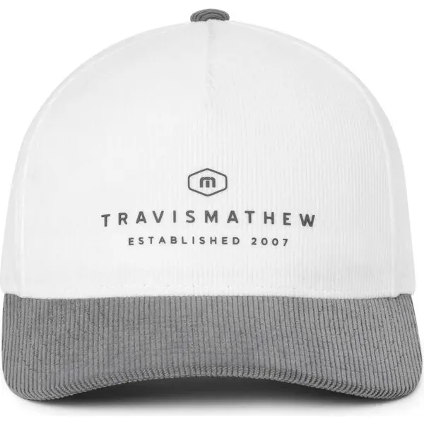 Travis Mathew Bike Tour Corduroy Baseball Cap - White