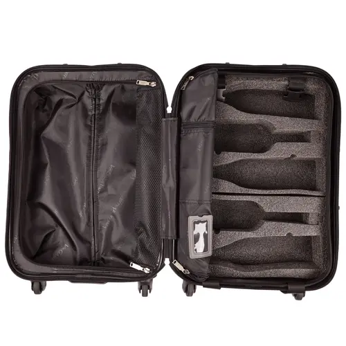 VINGARDEVALISE Piccolo 5-bottle Wine & Spirits Suitcase - Black